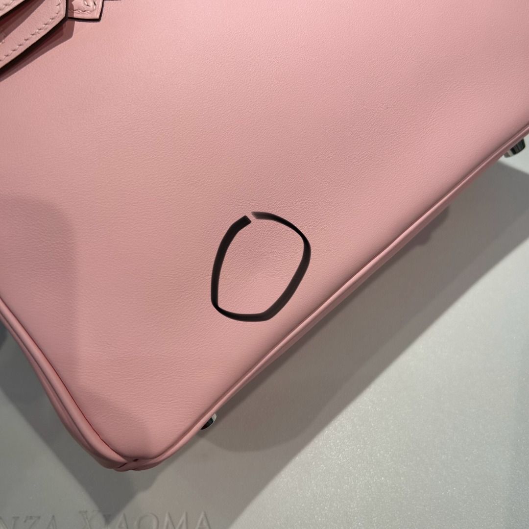 保存品 Birkin25 3Q Rose Sakura 櫻花粉 Jonathan皮 PHW 銀扣, 名牌, 手袋及銀包 - Carousell