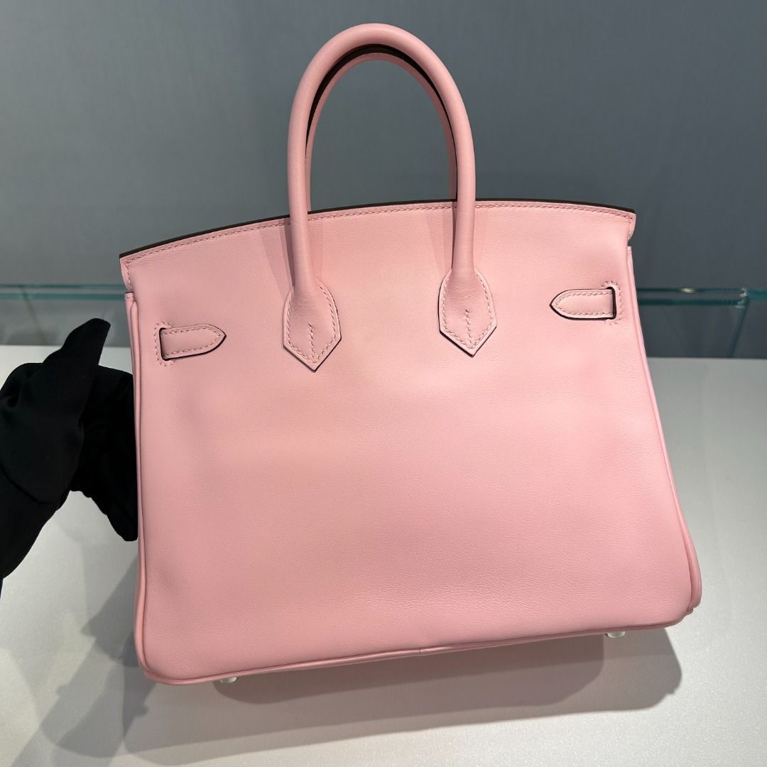 保存品 Birkin25 3Q Rose Sakura 櫻花粉 Jonathan皮 PHW 銀扣, 名牌, 手袋及銀包 - Carousell