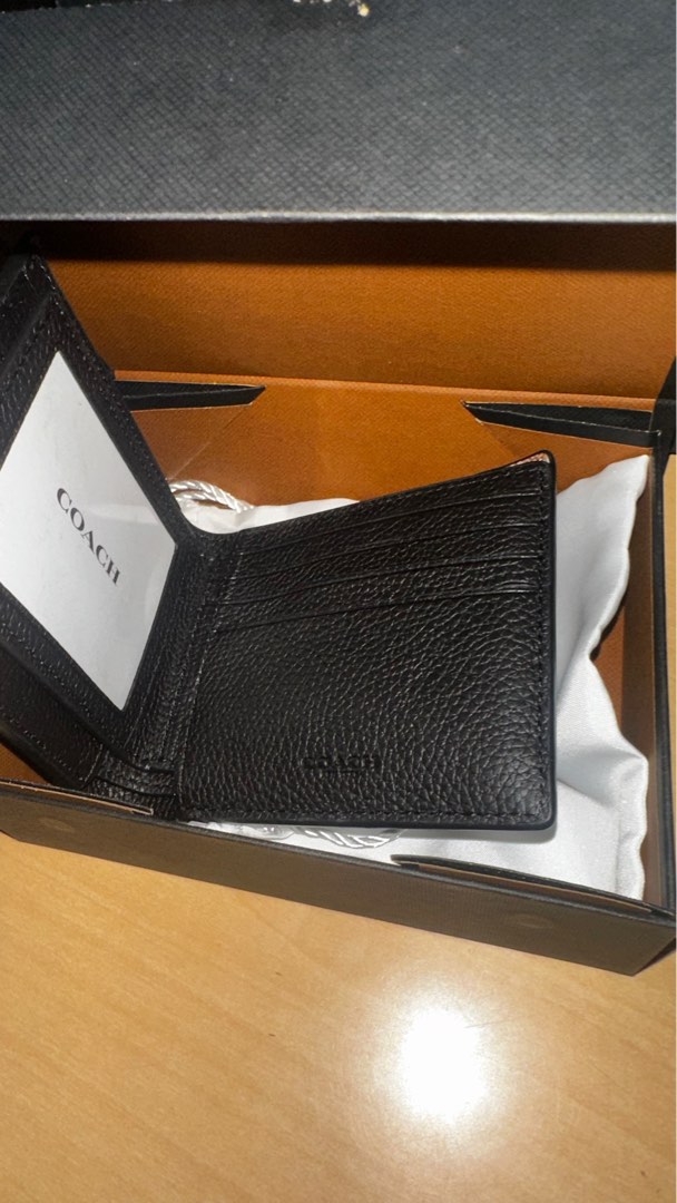 BRAND NEW COACH 3 IN 1 Signature Wallet Pebble Black (COMPLETE WITH BOX ...