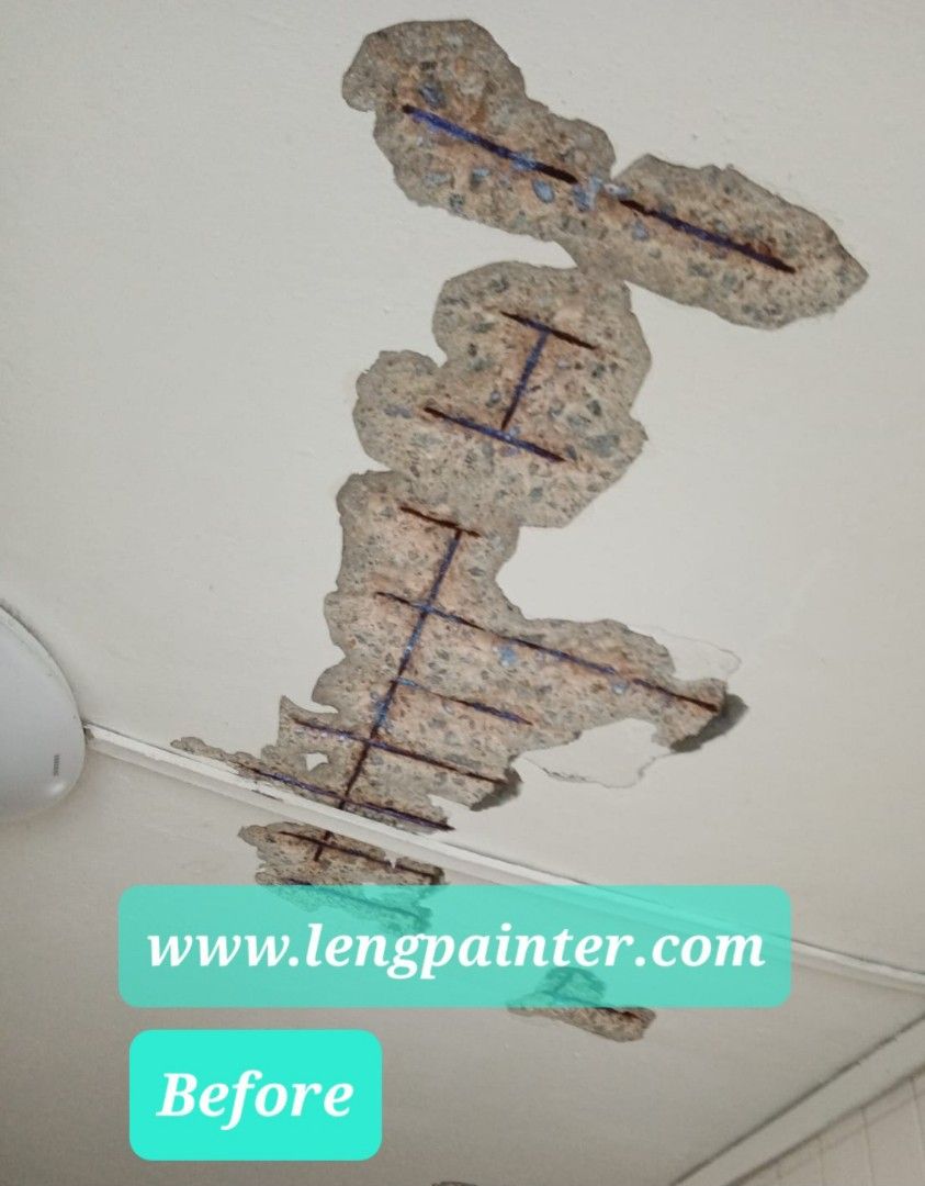 Ceiling repairs,ceiling plaster, Repair and repainting kitchen ceiling ...