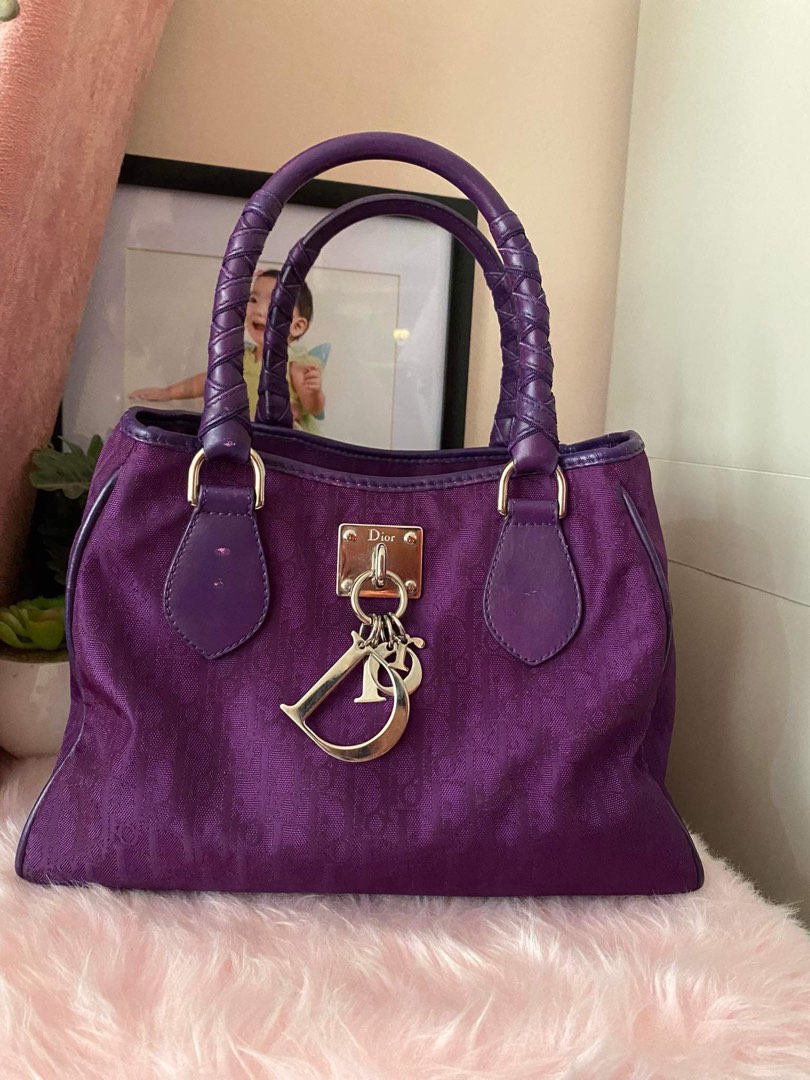 Christian Dior Purple Diorissimo Canvas Tote, Luxury, Bags & Wallets on ...