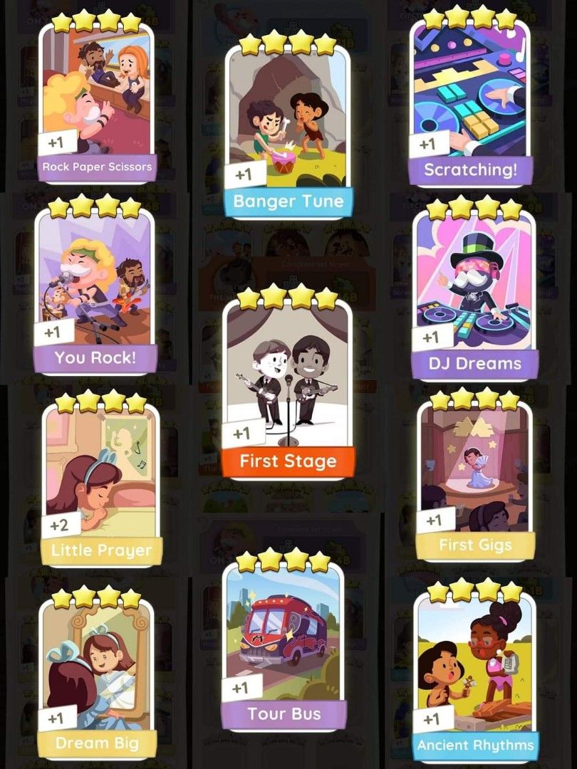 (Cheap sales) MonopolyGo Sticker 4 Stars prestige set 22 to 26 ...