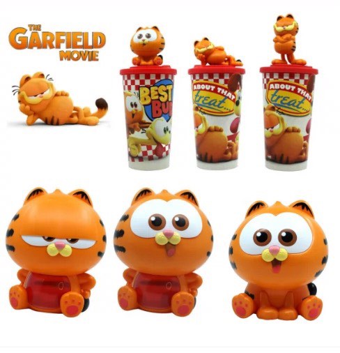 Garfield Popcorn Bucket figures figurine model toy Tumbler Topper Cup ...