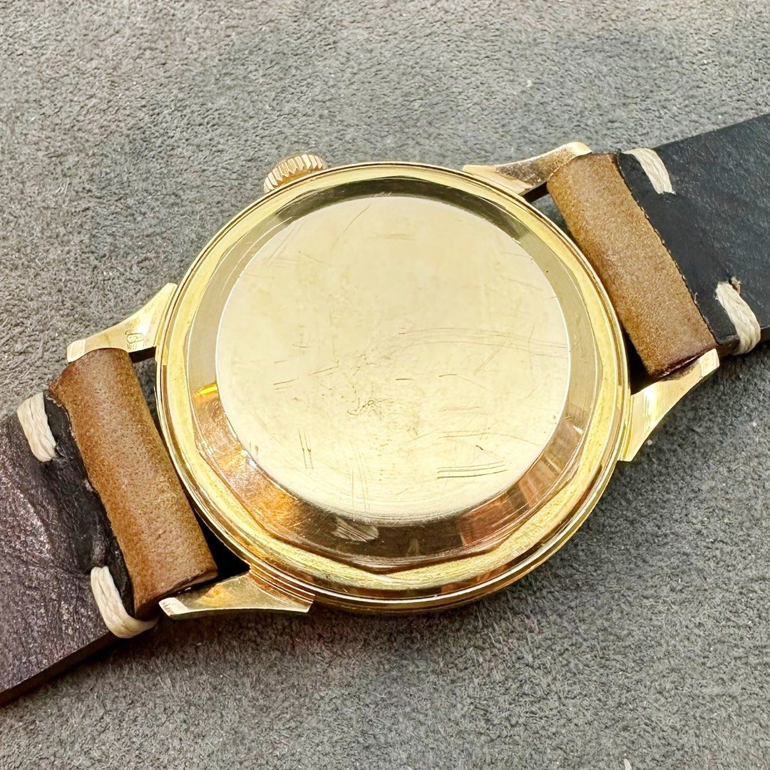 Gubelin IPSO Matic Automatic 18k Gold Vintage Watch 35mm, 男裝, 手錶及配件, 手錶 ...