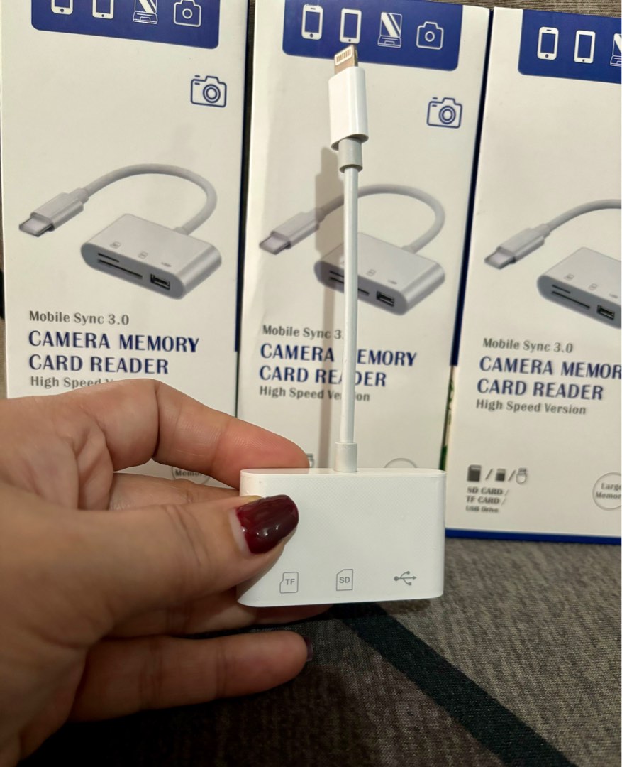 LIGHTNING / IOS TO 3 IN 1 CARD READER TYPE C TO 3 IN 1 CARD READER SD ...