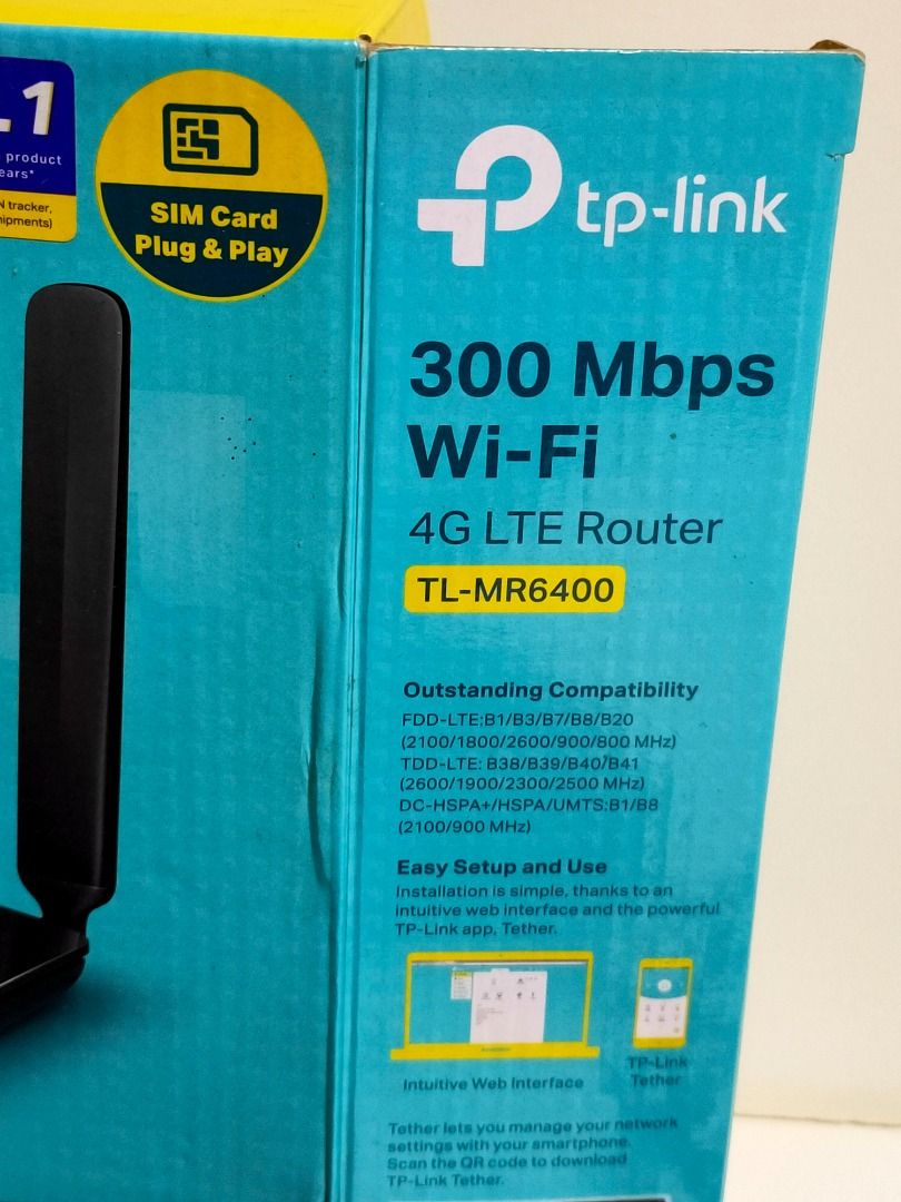 LTE SIM card router, ethernet wifi wireless with USB power cable, can run on power bank ...