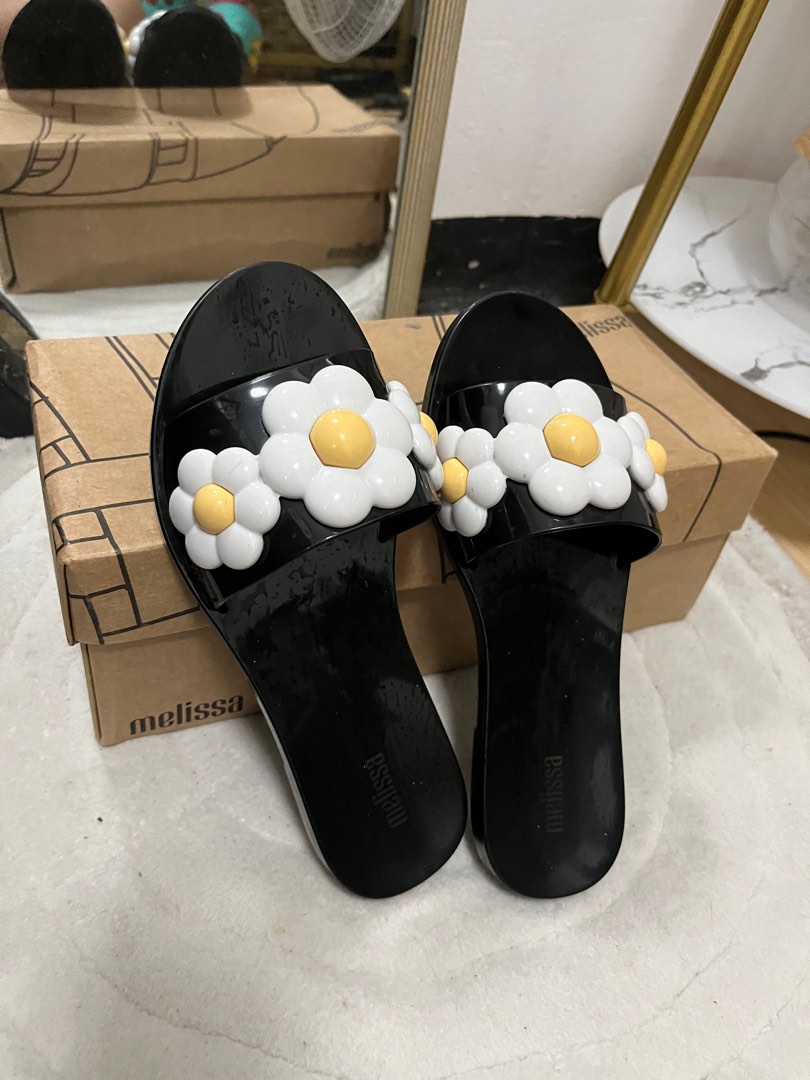 Melissa Slides, Women's Fashion, Footwear, Flats & Sandals on Carousell