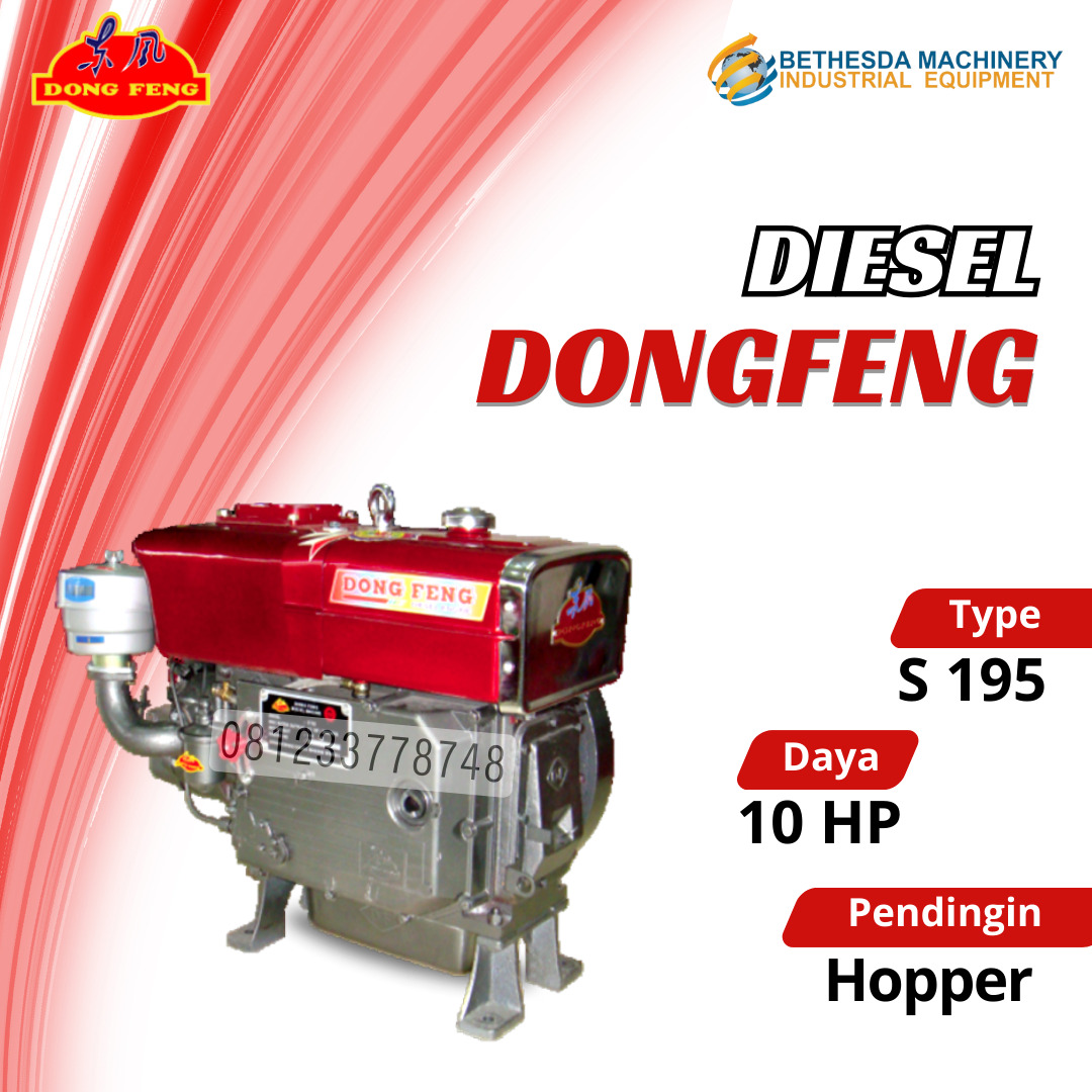 Mesin Dongfeng Diesel 13 HP S 195 Diesel Penggerak 13 PK, Elektronik ...