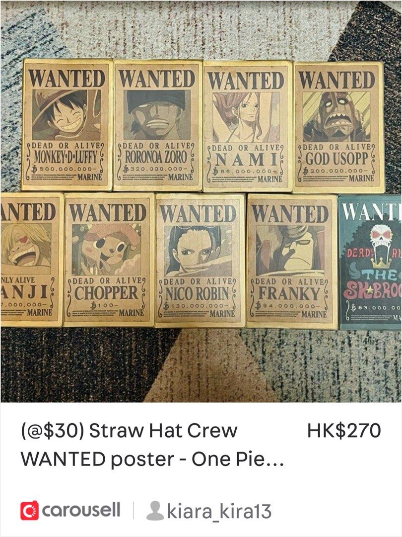 Monkey D. Luffy - WANTED poster notebook, 興趣及遊戲, 收藏品及紀念品, 明星周邊 - Carousell