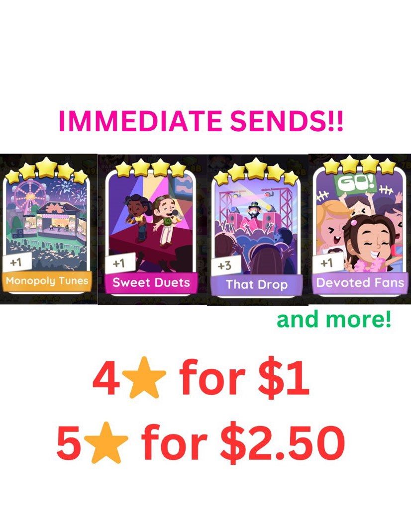 Monopoly Go Stickers [ALL including 5 Star, 4 Star, Prestige 5 Star ...