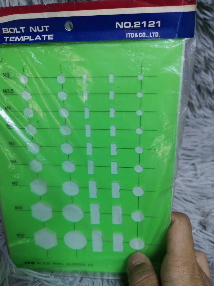 Neon Green Bolt Nut Template, Hobbies & Toys, Stationary & Craft ...