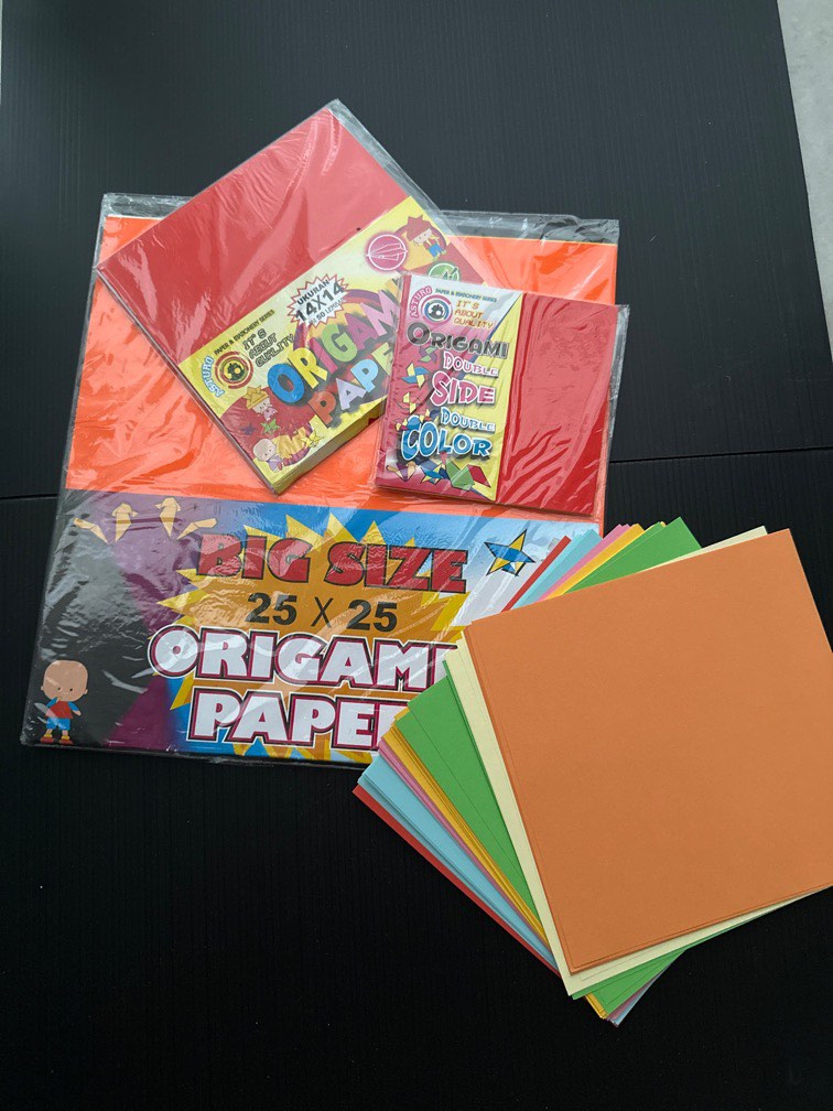 Origami Kertas Warna 3 Jenis, Desain & Kerajinan Tangan, Alat & Bahan ...