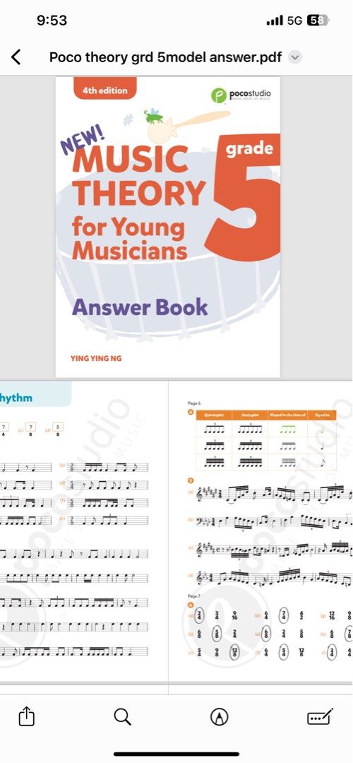 Poco Music Theory Grade 1-5 PDF Answer, Hobbies & Toys, Music & Media ...