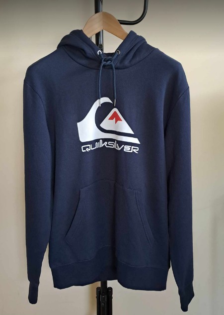 ORIGINAL QUICKSILVER MEN'S BIG LOGO HOOD FLEECE MEDIUM - BLACK, SKY ...