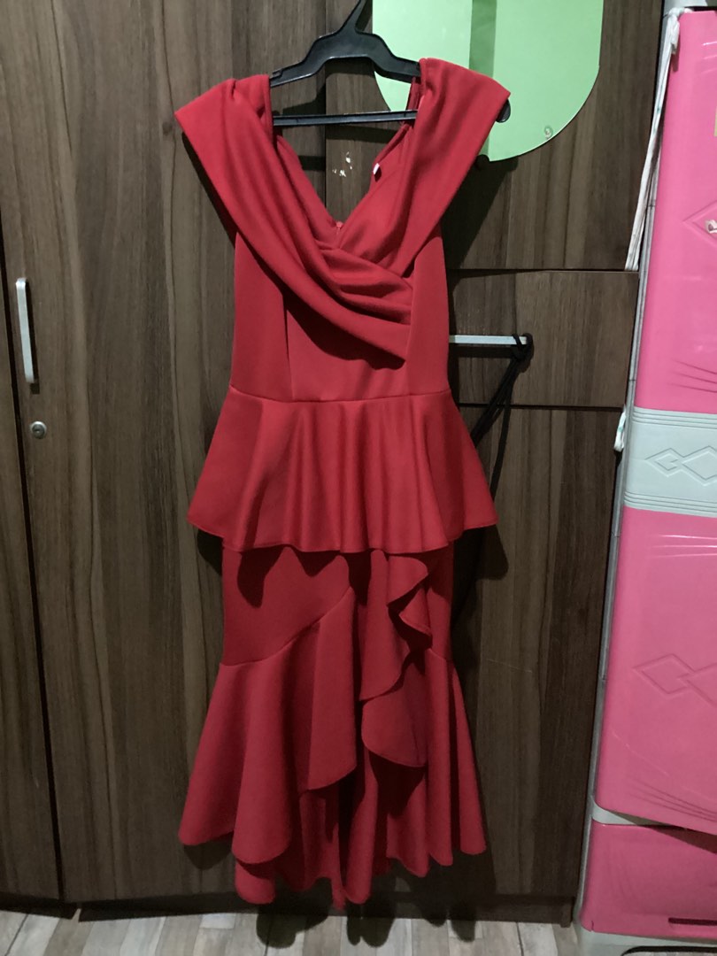 red formal / semi formal dress, Women's Fashion, Dresses & Sets ...