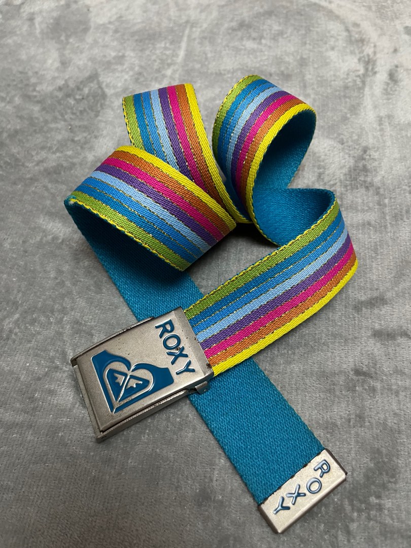 Roxy logo buckle y2k rainbow garrison belt (helping tags kidcore acubi ...