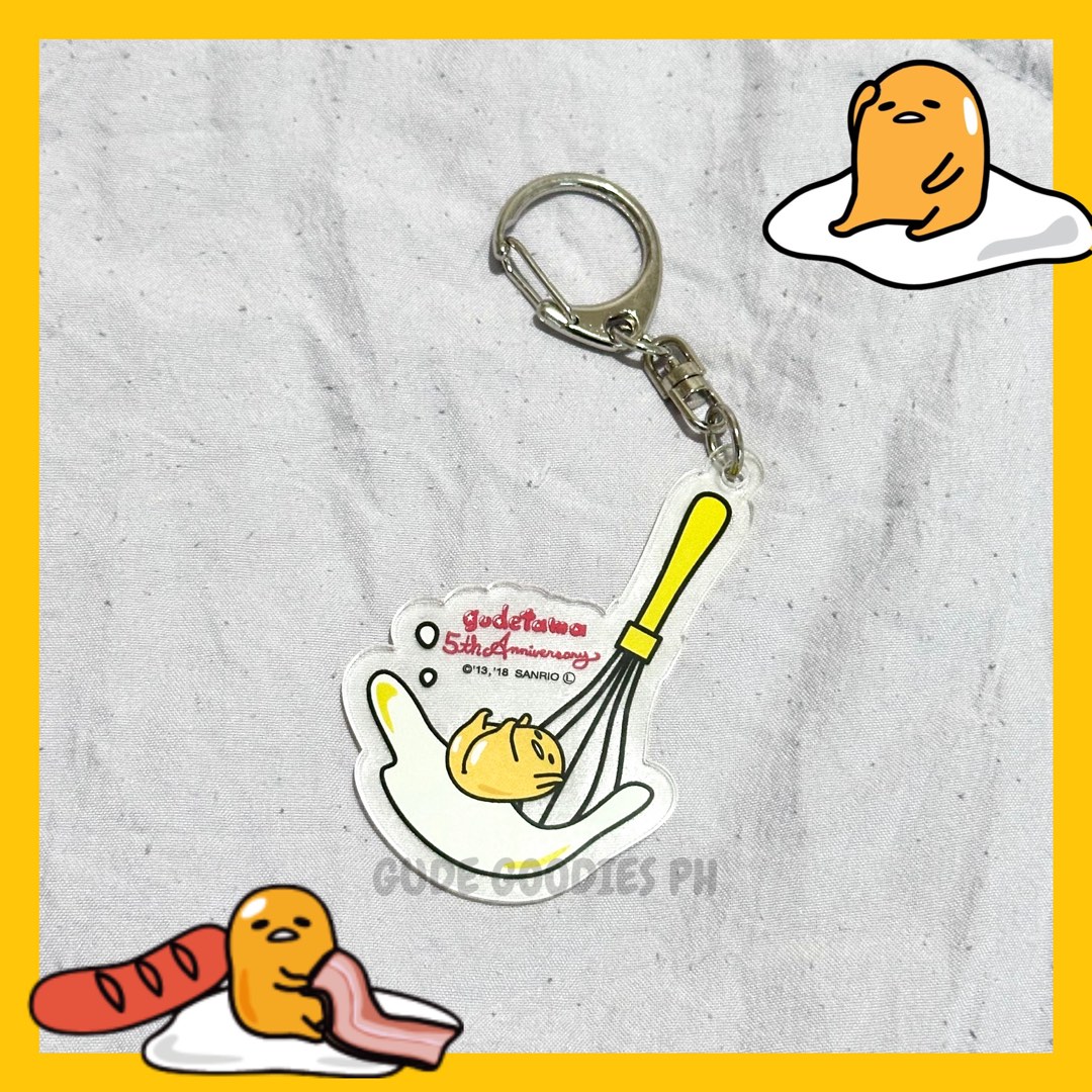 Sanrio Gudetama 5th Anniversary Acrylic Keychain, Hobbies & Toys ...