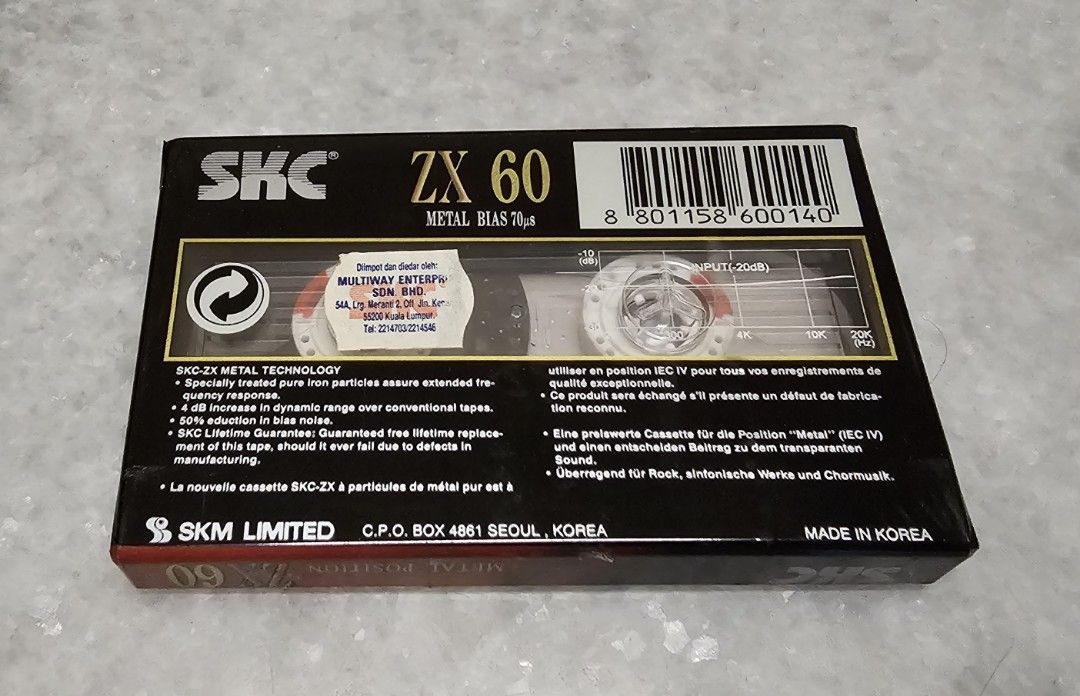 SKC ZX METAL tape cassette kaset, Audio, Other Audio Equipment on Carousell