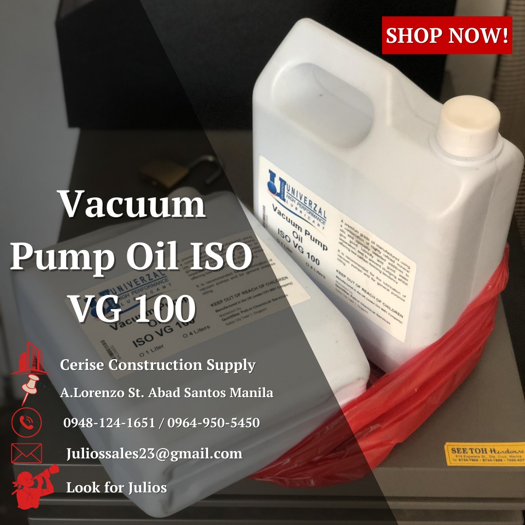 Vacuum Pump Oil ISO VG 100, Commercial & Industrial, Construction Tools & Equipment on Carousell