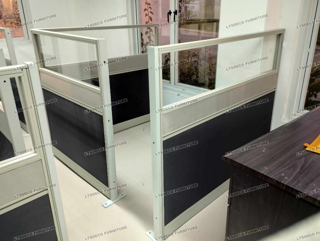 WORKSTATION WITH GLASS PARTITION | OFFICE FURNITURES | OFFICE PARTITION ...