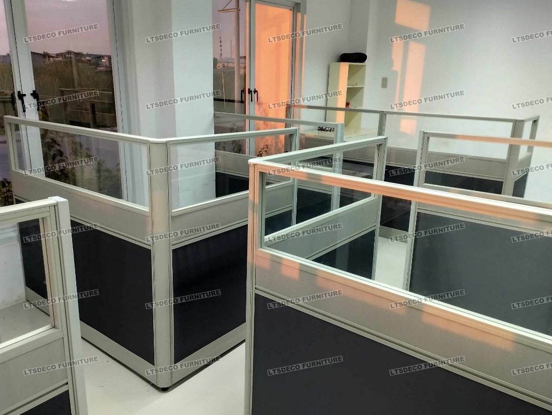 WORKSTATION WITH GLASS PARTITION | OFFICE FURNITURES | OFFICE PARTITION ...