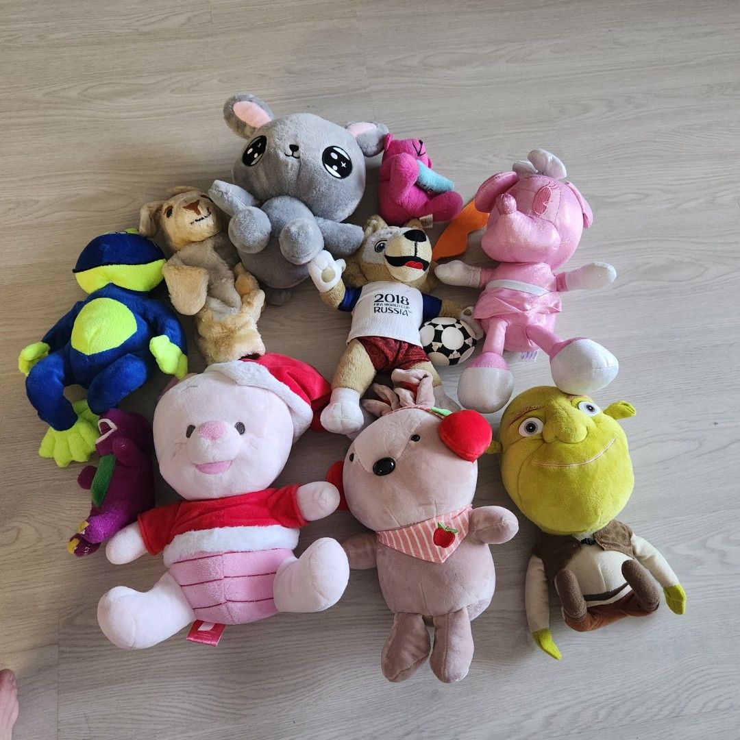 10 Stuffed Toys Fifa World Cup 2018 Fox Blue Frog Purple Dinosaur Pink ...