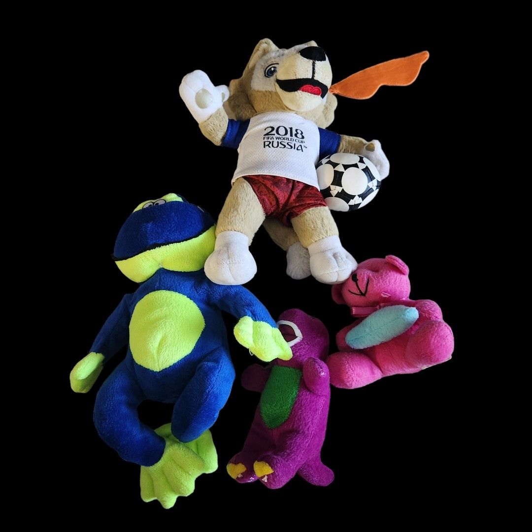 10 Stuffed Toys Fifa World Cup 2018 Fox Blue Frog Purple Dinosaur Pink ...