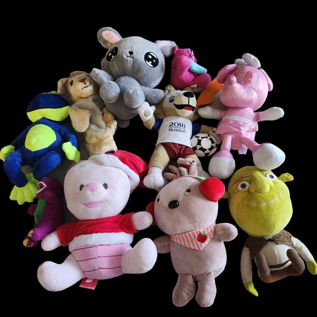 10 Stuffed Toys Fifa World Cup 2018 Fox Blue Frog Purple Dinosaur Pink ...