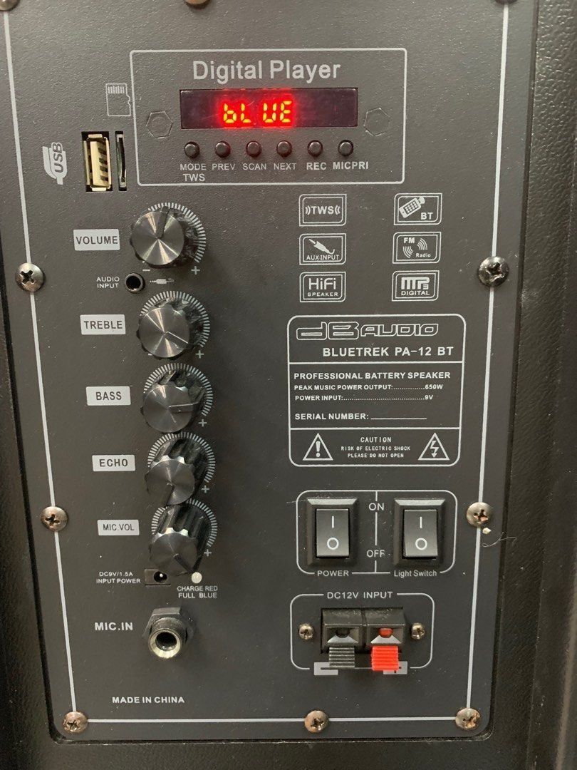 Astron DbAudio Bluetrek PA-12BT 650watts 12" Woofer Speaker Good Bass ...