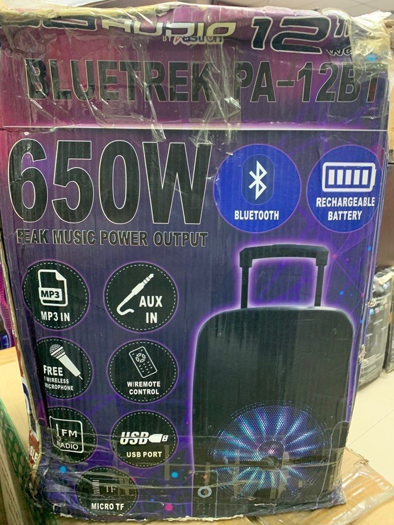 Astron DbAudio Bluetrek PA-12BT 650watts 12" Woofer Speaker Good Bass ...
