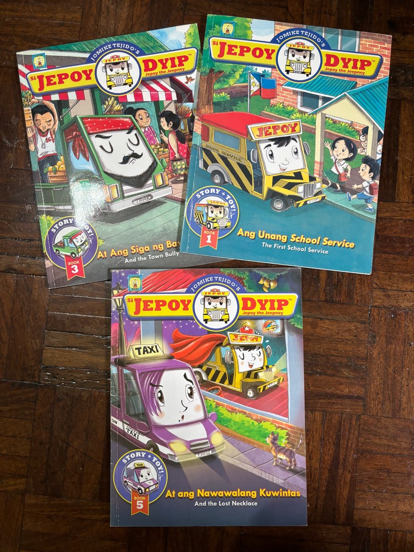 Set of 3 Children’s book Si Jepoy Dyip the Jeep Jeepney, Hobbies & Toys ...