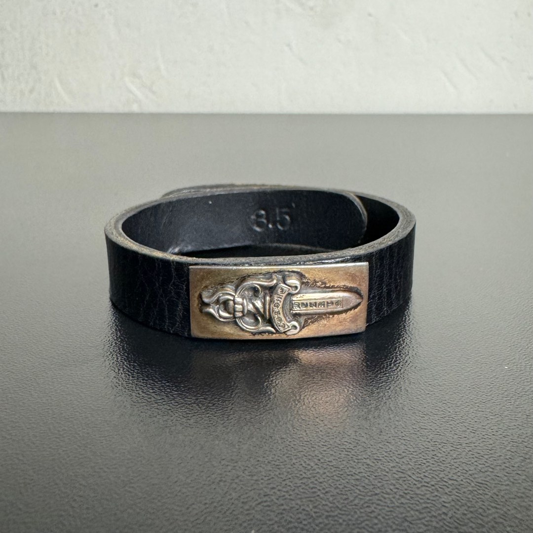 Chrome Hearts Dagger Plate Leather Bracelet, Luxury, Accessories on ...