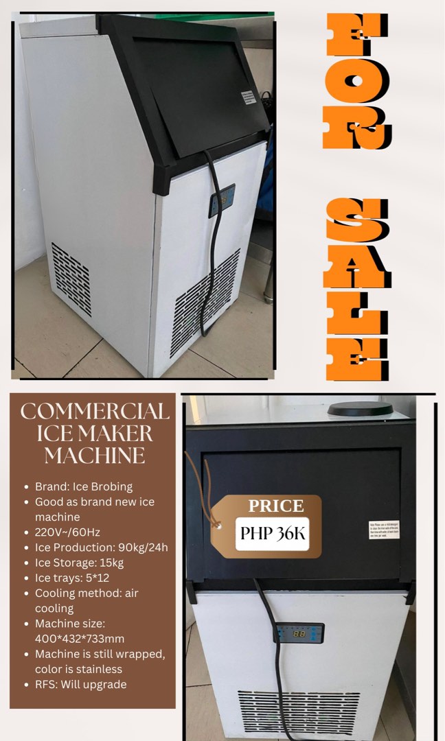 COMMERCIAL ICE MAKER MACHINE & CAKE CHILLER, Furniture & Home Living ...
