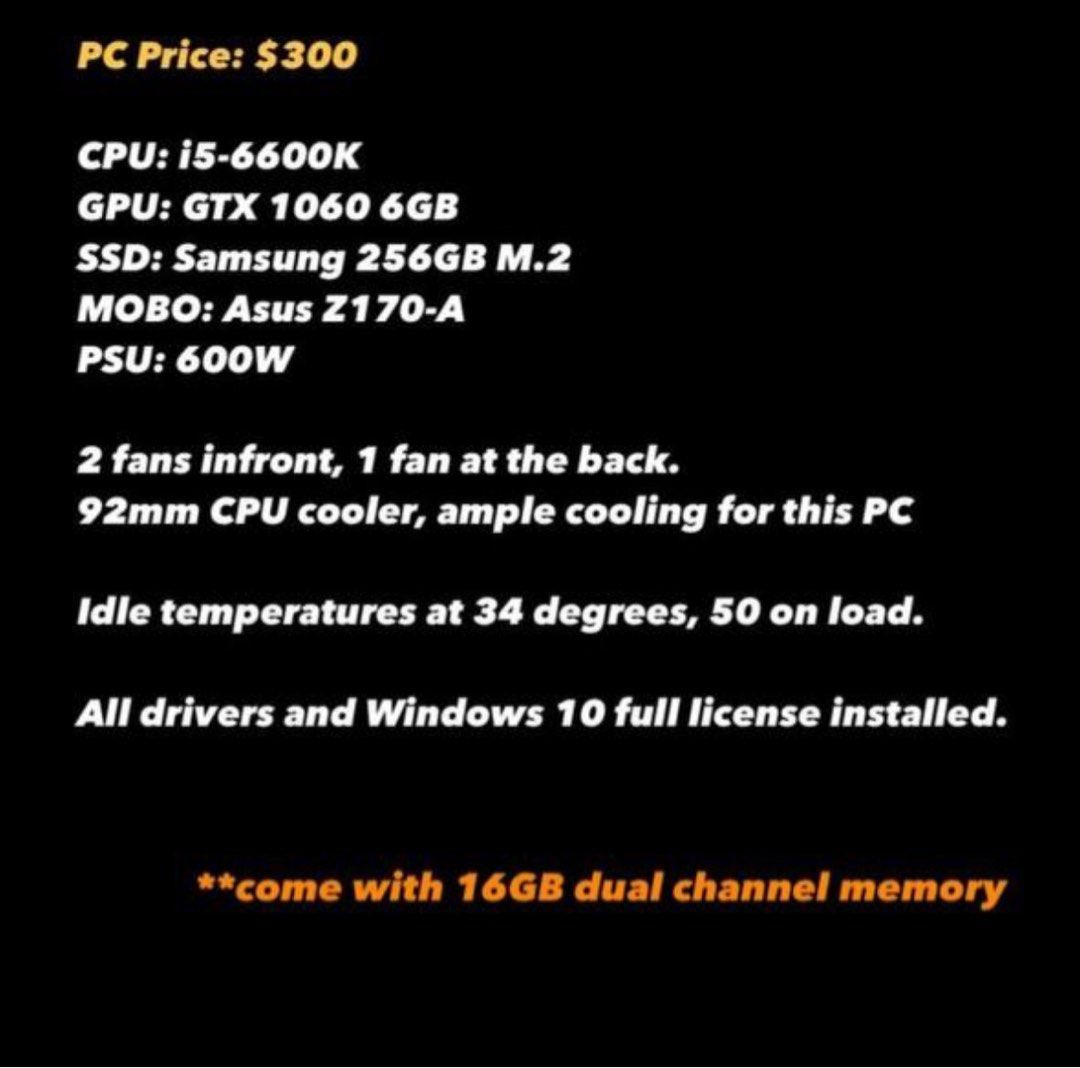 Custom Build Gaming PC (runs valorant at 150+ fps, Computers & Tech ...