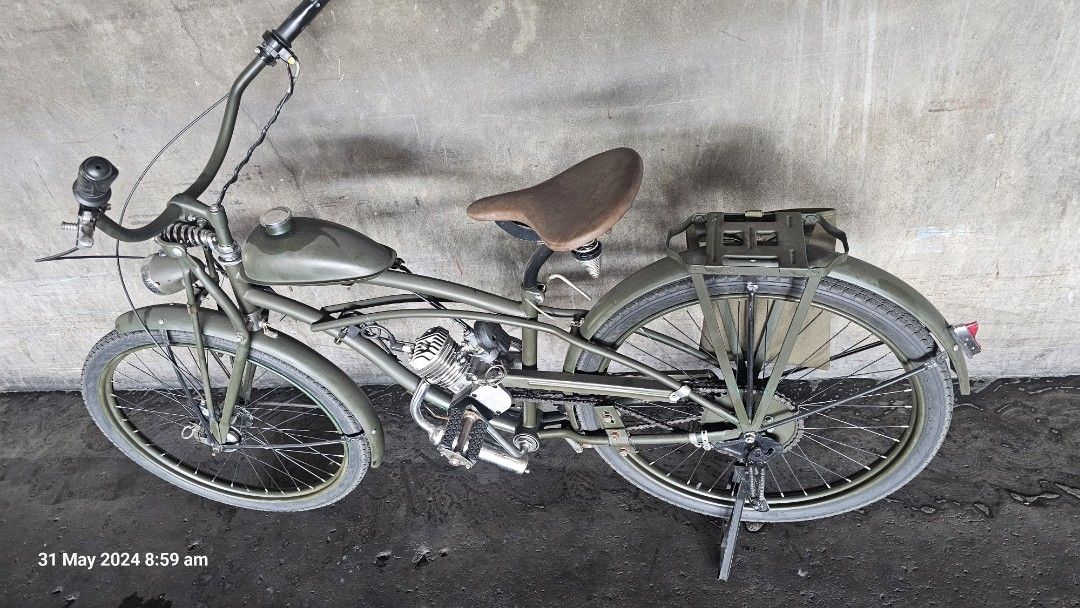 Custom Built Military Type Moped Bicycle 50cc Petrol 2-stroke, Sports ...