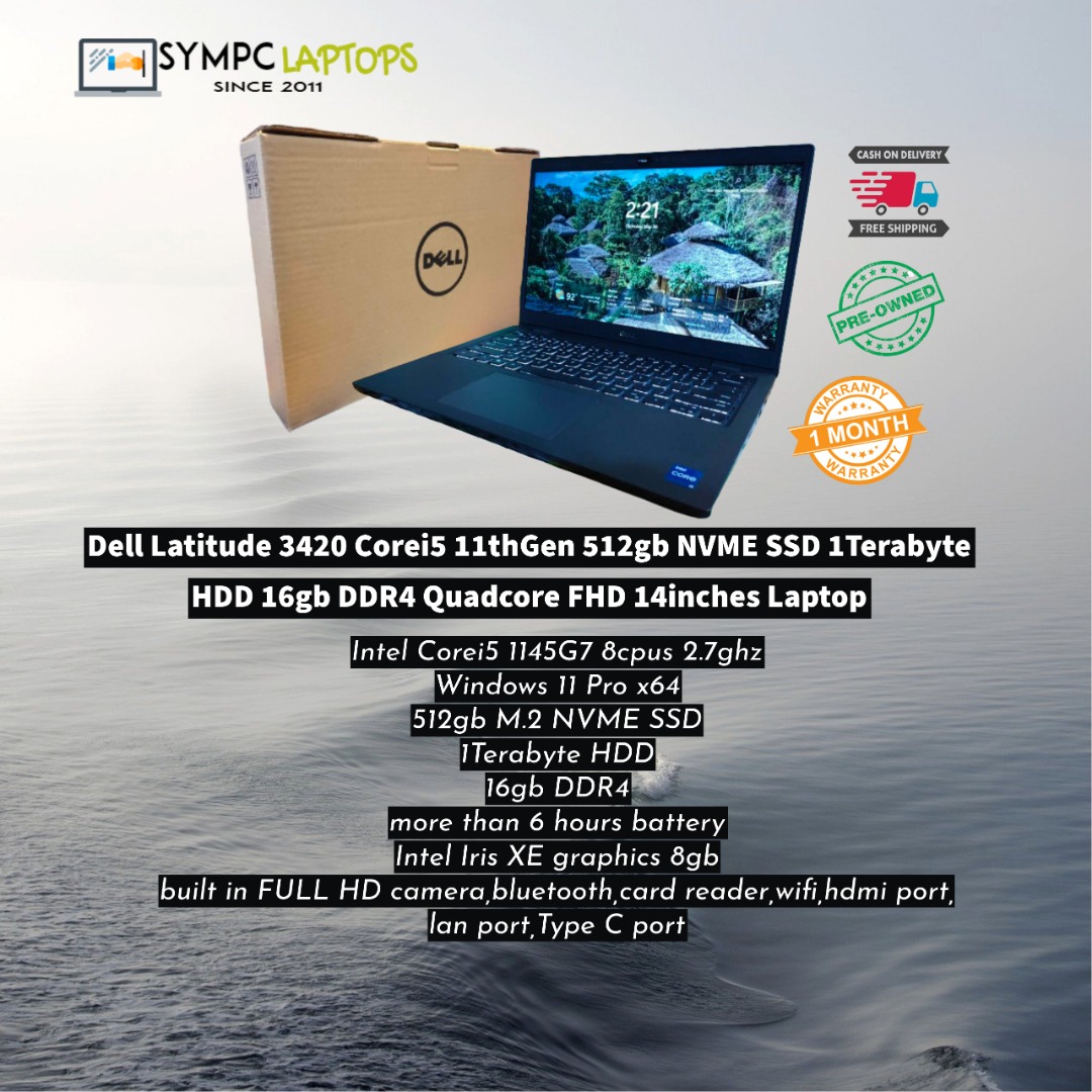 Dell Latitude 3420 Corei5 11thGen 512gb NVME SSD 1Terabyte HDD 16gb ...