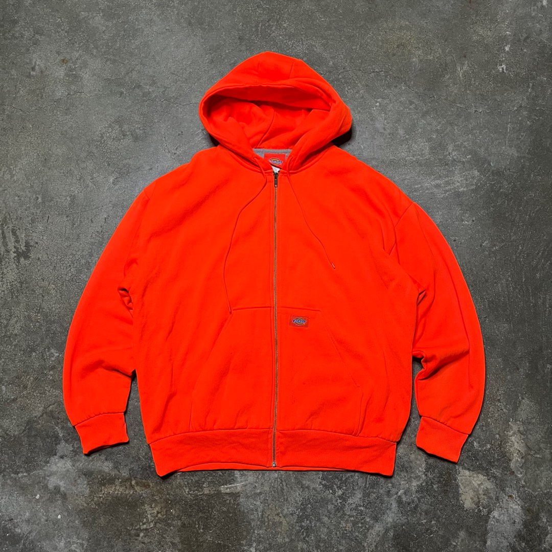 Dickies Neon Orange Zip Up Hoodie, Men's Fashion, Coats, Jackets and ...