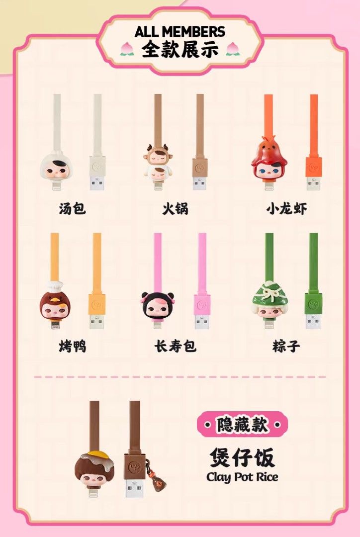 [EXCLUSIVE! POPMART] POPMART PUCKY THE FEAST MOBILE CHARGING CABLES FOR ...