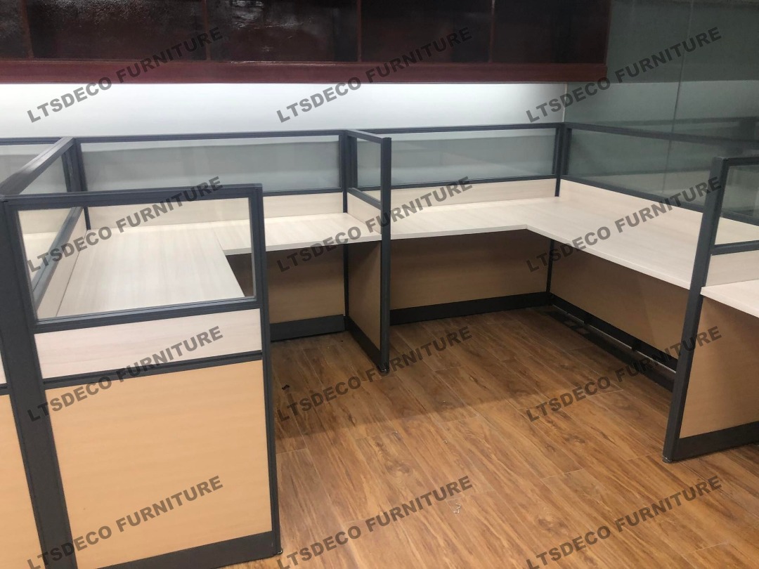 modular partition L shape office partition laminated with glass office ...