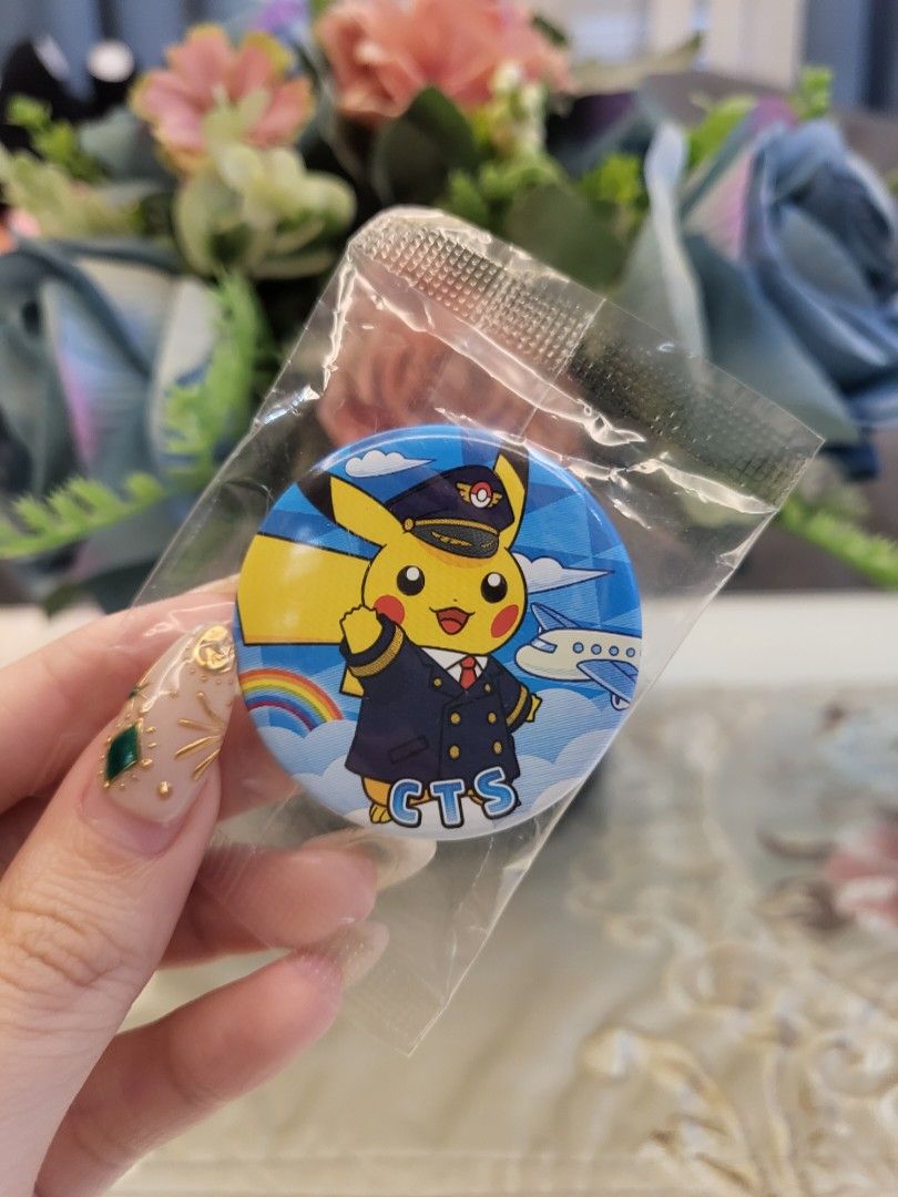 Pokemon Pilot Pikachu Mini Badge, Hobbies & Toys, Toys & Games on Carousell