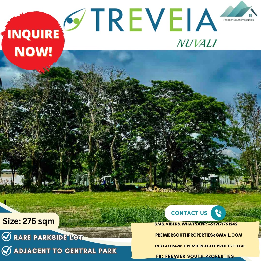 RARE PARKSIDE LOT FOR SALE IN TREVEIA, NUVALI ️, Property, For Sale ...