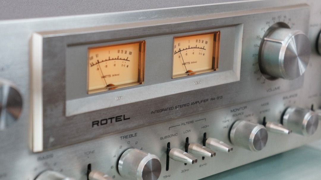 Rotel RA-913 Vintage Integrated Stereo Amplifier (with VU), Audio ...