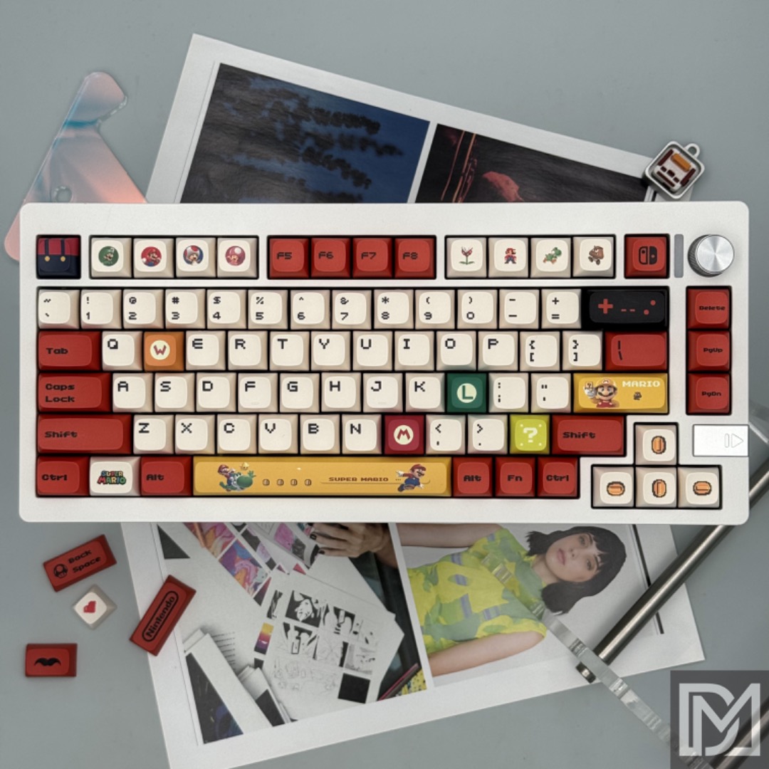Super Mario Keycap PBT Dye Sub XDA Cute Yellow Red Nintendo Keycaps Fit ...