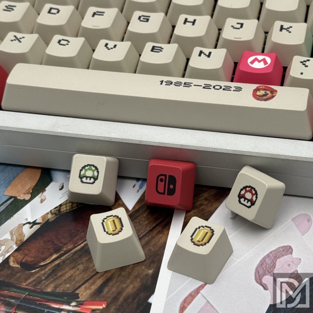 Super Mario Keycap PBT Dye Sub OEM Cute Yellow Red Nintendo Keycaps Fit ...