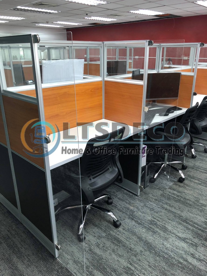 workstation cubicle modular partition with glass office partition and ...
