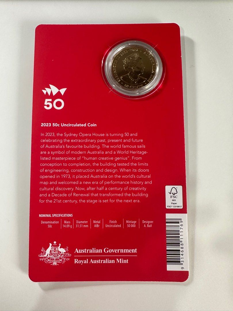 50c 2023 Sydney Opera House 50th Anniversary - Al/Bronze UNC, Hobbies ...