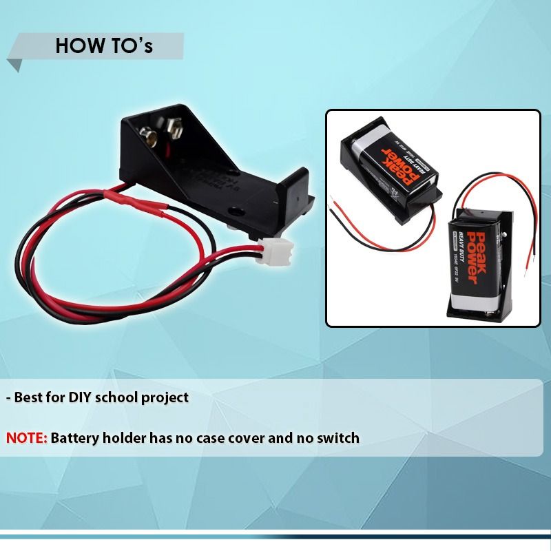 9V RECHARGEABLE BATTERY OPEN CASE NO SWITCH (1-PC per ORDER), BEST FOR ...