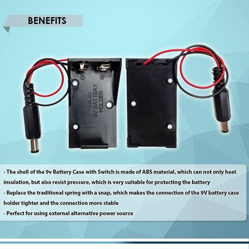 9V RECHARGEABLE BATTERY OPEN CASE NO SWITCH (1-PC per ORDER), BEST FOR ...