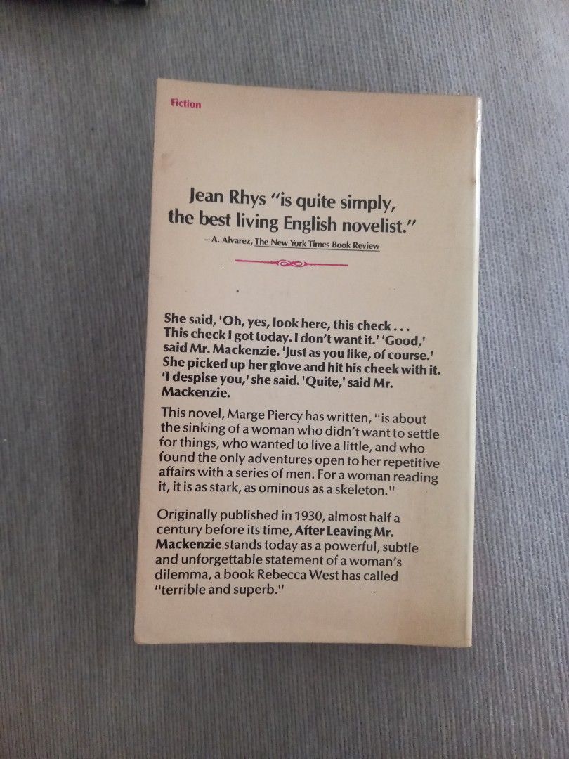 After Leaving Mr Mackenzie By Jean Rhys, Hobbies & Toys, Books ...