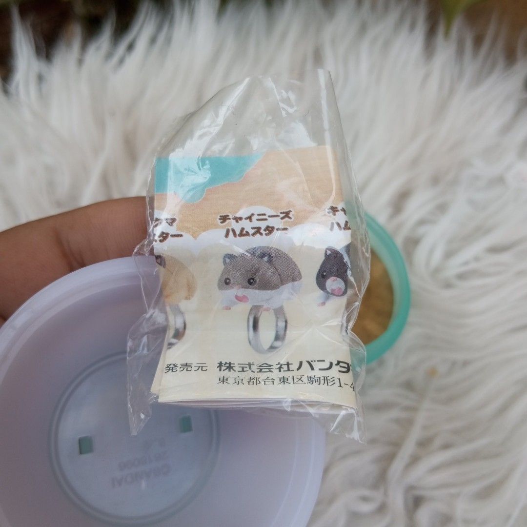 BANDAI Gashapon Ringcolle Cute Kawaii Hamster Rings in Pet Cage Gacha ...